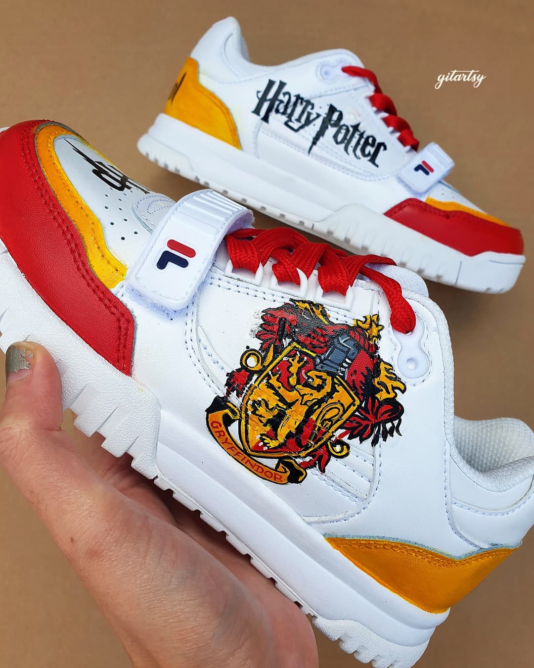 Custom Harry Potter Fila Sneakers | Hand-Painted Gryffindor Shoes by ...