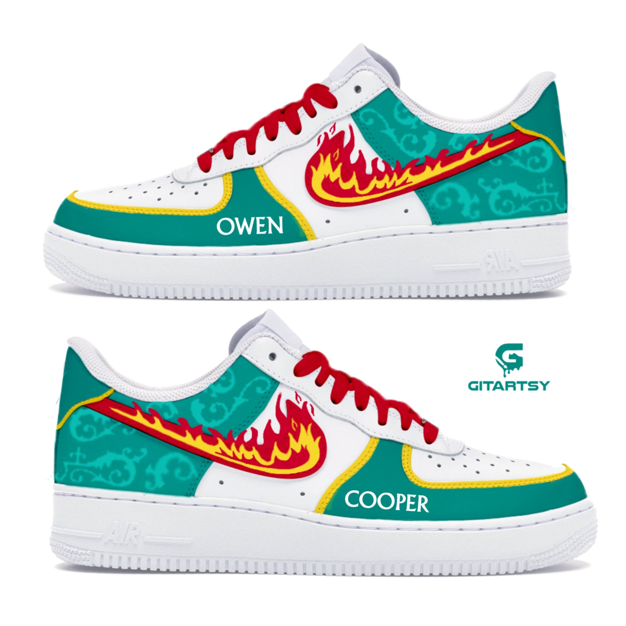 Liverpool FC football inspired custom hand painted Nike AF1 Sneakers ...